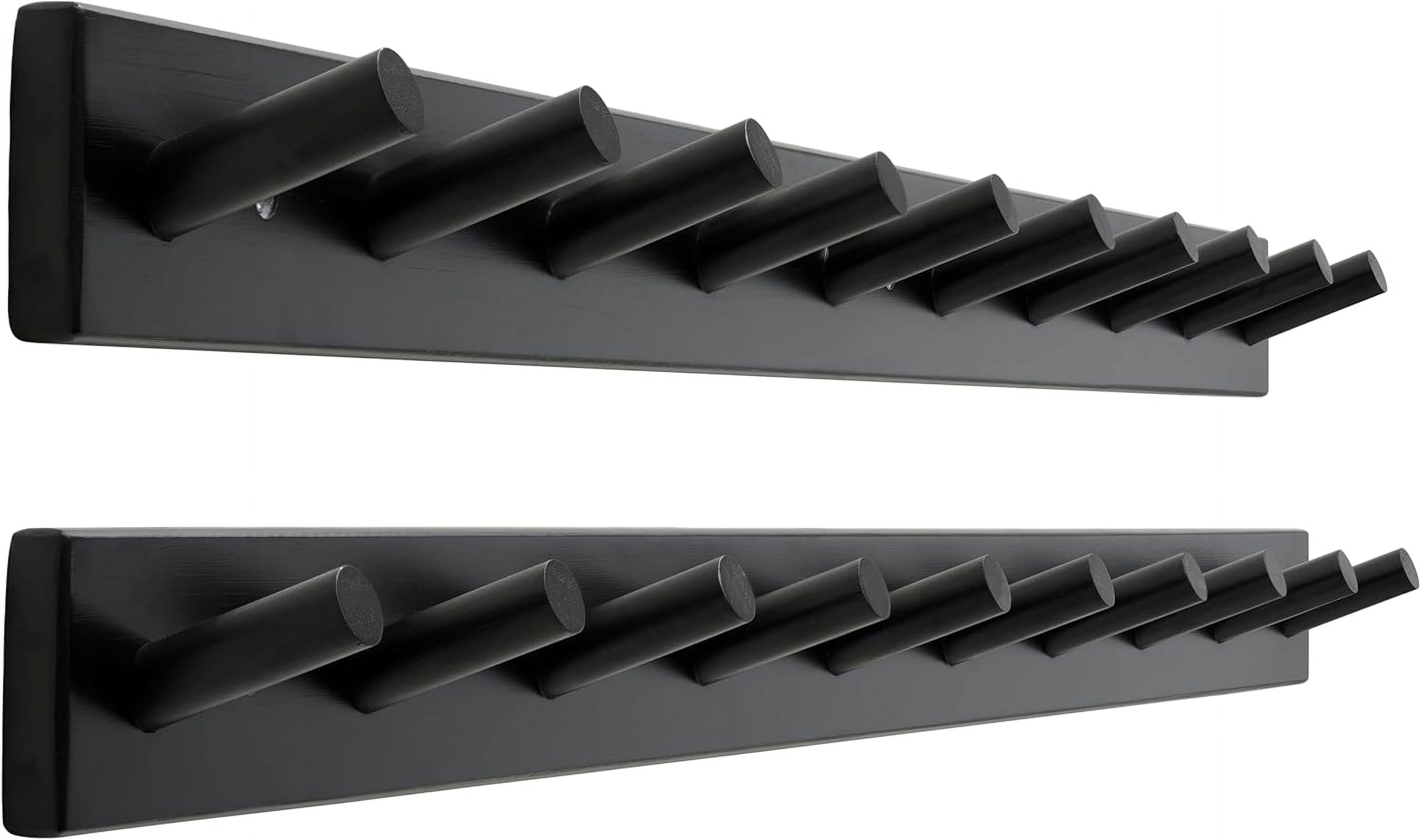 Wood Coat Rack Wall Mounted,10 Peg Long Bamboo Hook for Hanging ...