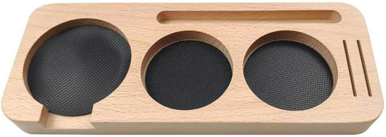 Wood Coffee Filter Tamper Holder Espresso Coffee Stand Tray 51/58mm ...