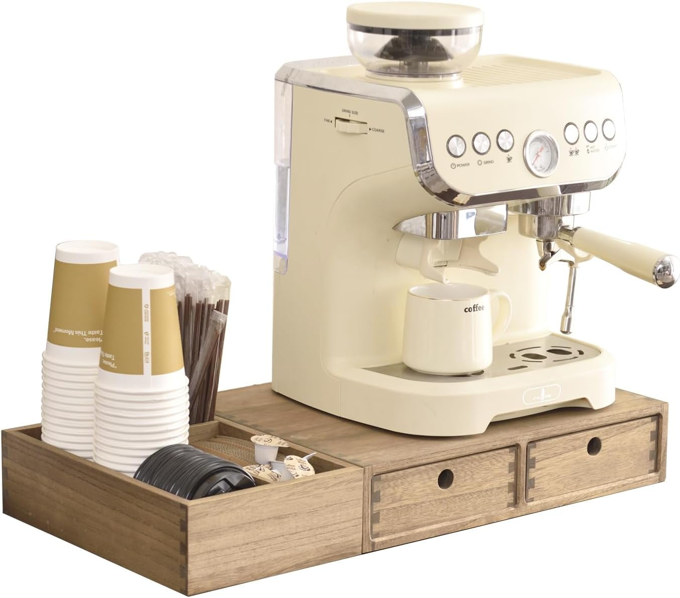 Wood Coffee Station Organizer Coffee Bar Accessories Storage Organizer ...