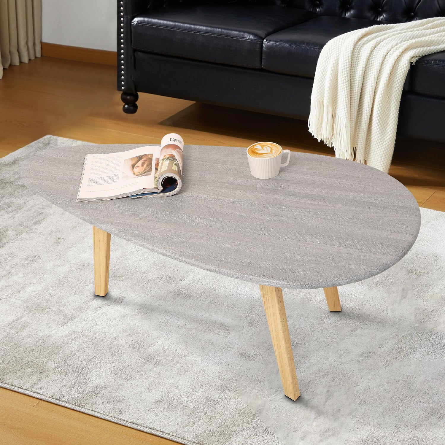 Wood Coffee Table Small Oval Coffee Tables Mid Century Modern Chic for ...