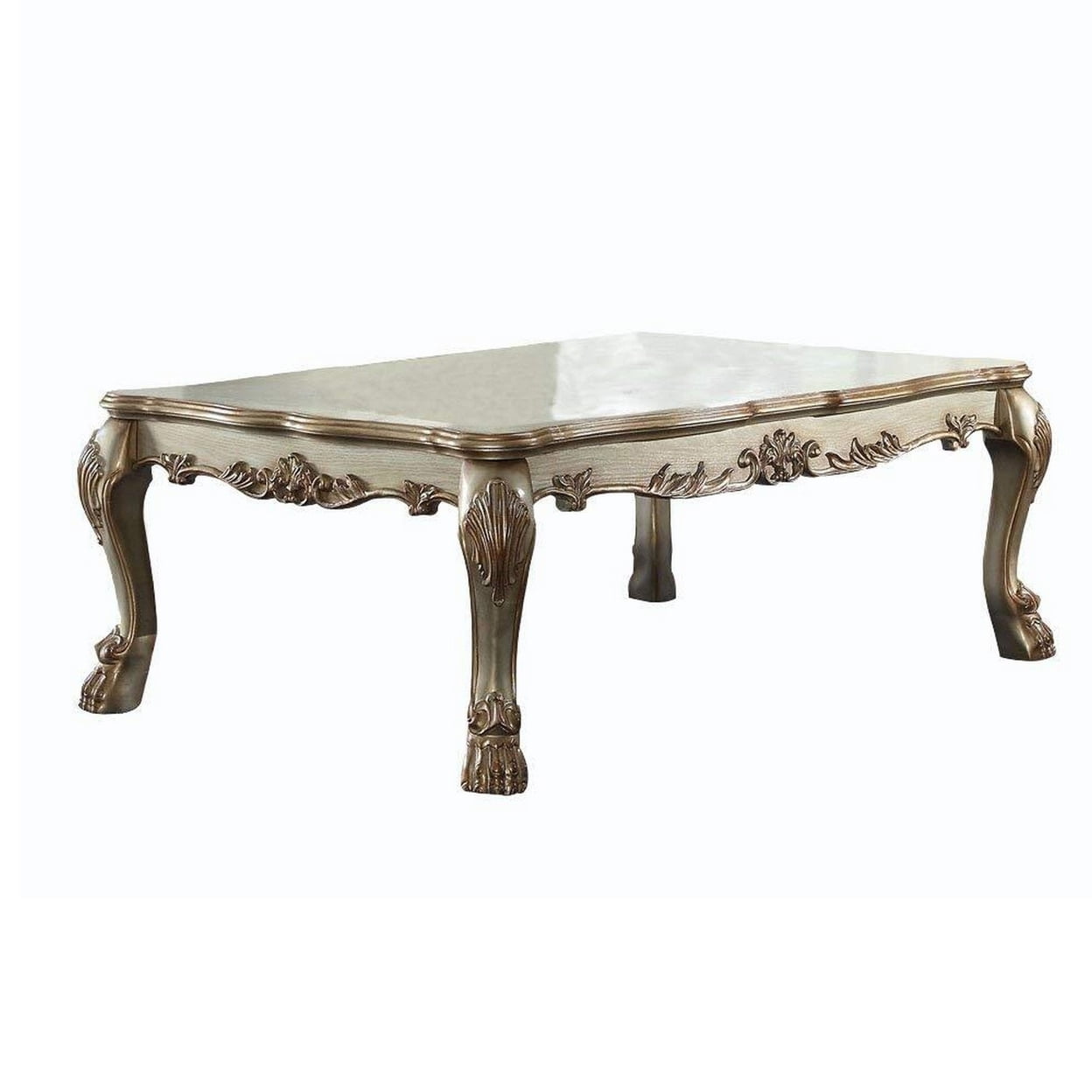 Wood Coffee Table in Gold Patina - Saltoro Sherpi - Walmart.com