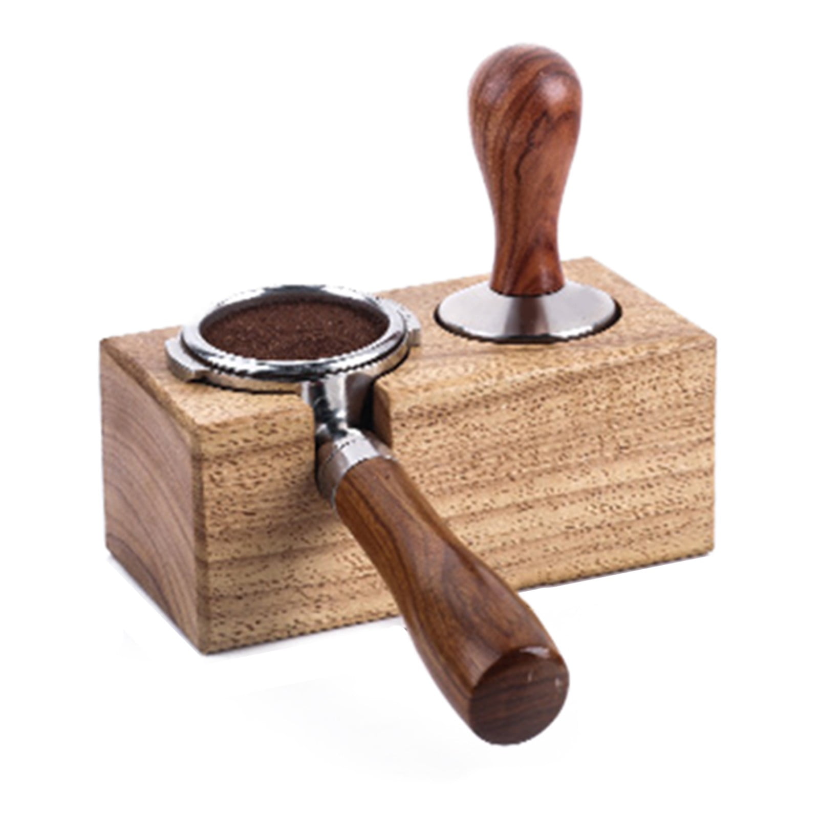 Wood Coffee Tamper Holder Espresso Portafilter Station Stand 58mm ...