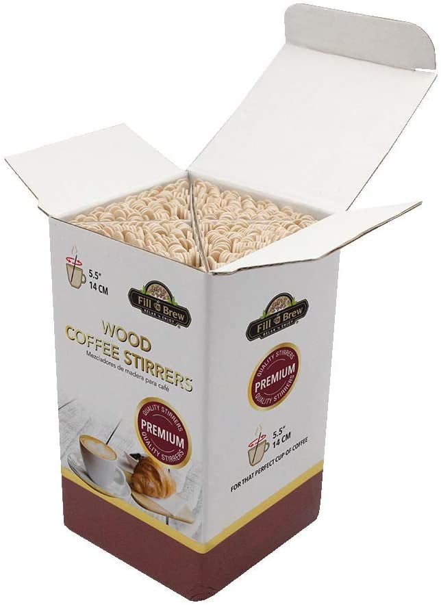 Wood Coffee, Tea & Beverage Stirrers (5.5" Length, 500 Count): 1 Box ...