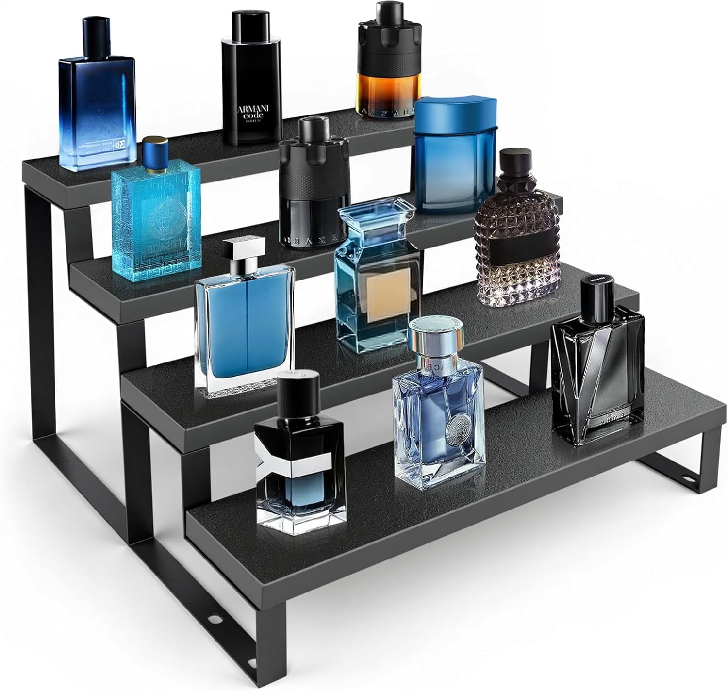 Wood Cologne Organizer for Men,12 Inch 4 Tier Cologne Stand Waterproof ...