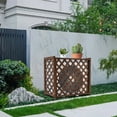 Wood Color Air Conditioner Fence Screen, Air Conditioner Privacy Screen ...