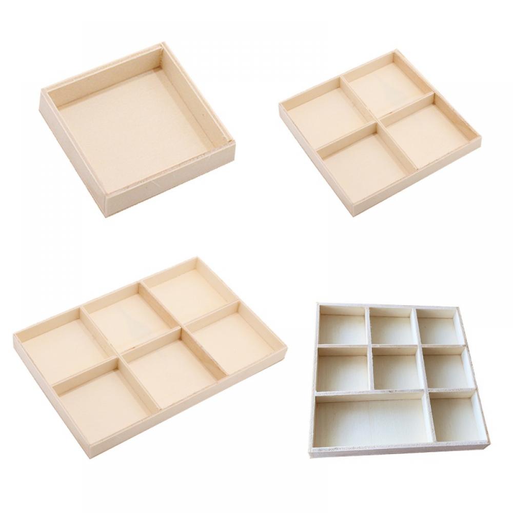 Wood Color Box Decoration Ideas 1/4/6/8 Grid Wooden Box Home Decoration ...