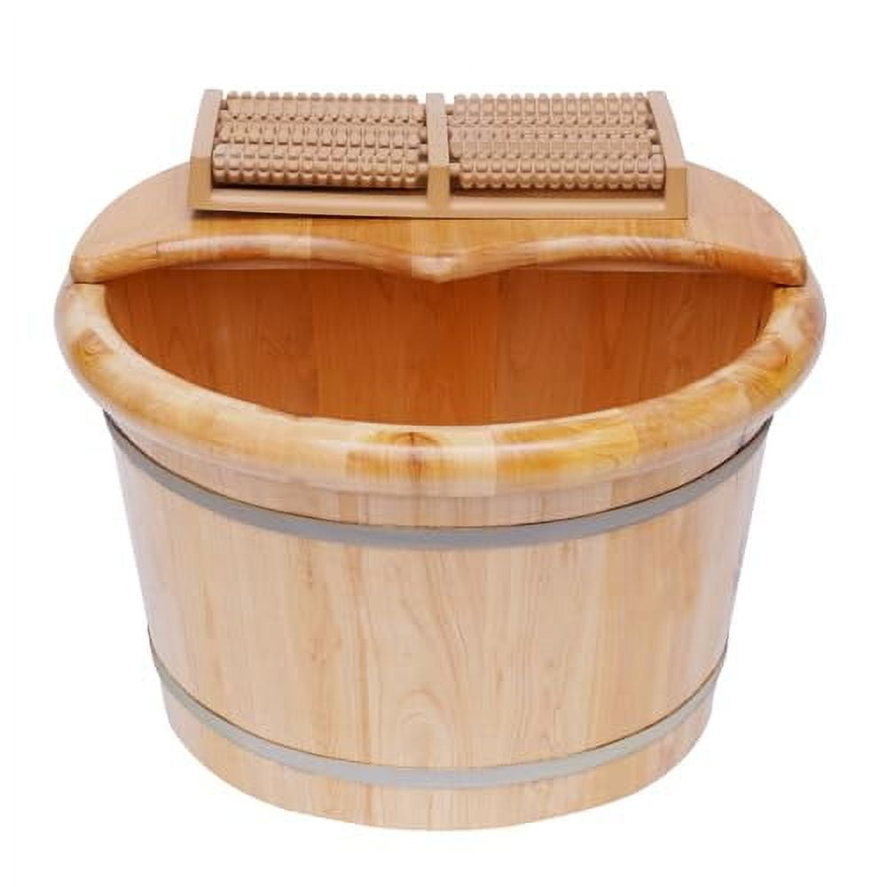 Wood Color Foot Bath Bucket, 10.36 Lbs Cedar Soaking Tub Foot Basin for ...