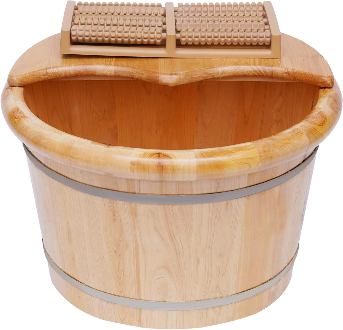 Wood Color Foot Bath Bucket, 10.36 Lbs Cedar Soaking Tub Foot Basin for ...