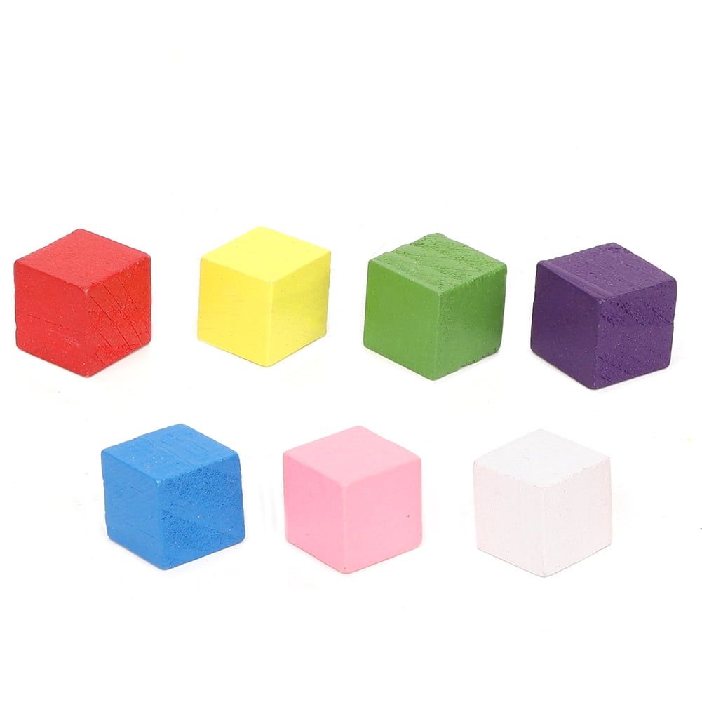 Wood Colored Block Toy, 2 Sets Colored Block Set Pine Wood Children ...