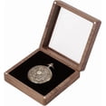 Wood Commemorative Coin Boxes Coin Display Boxes Square Coconut Brown ...