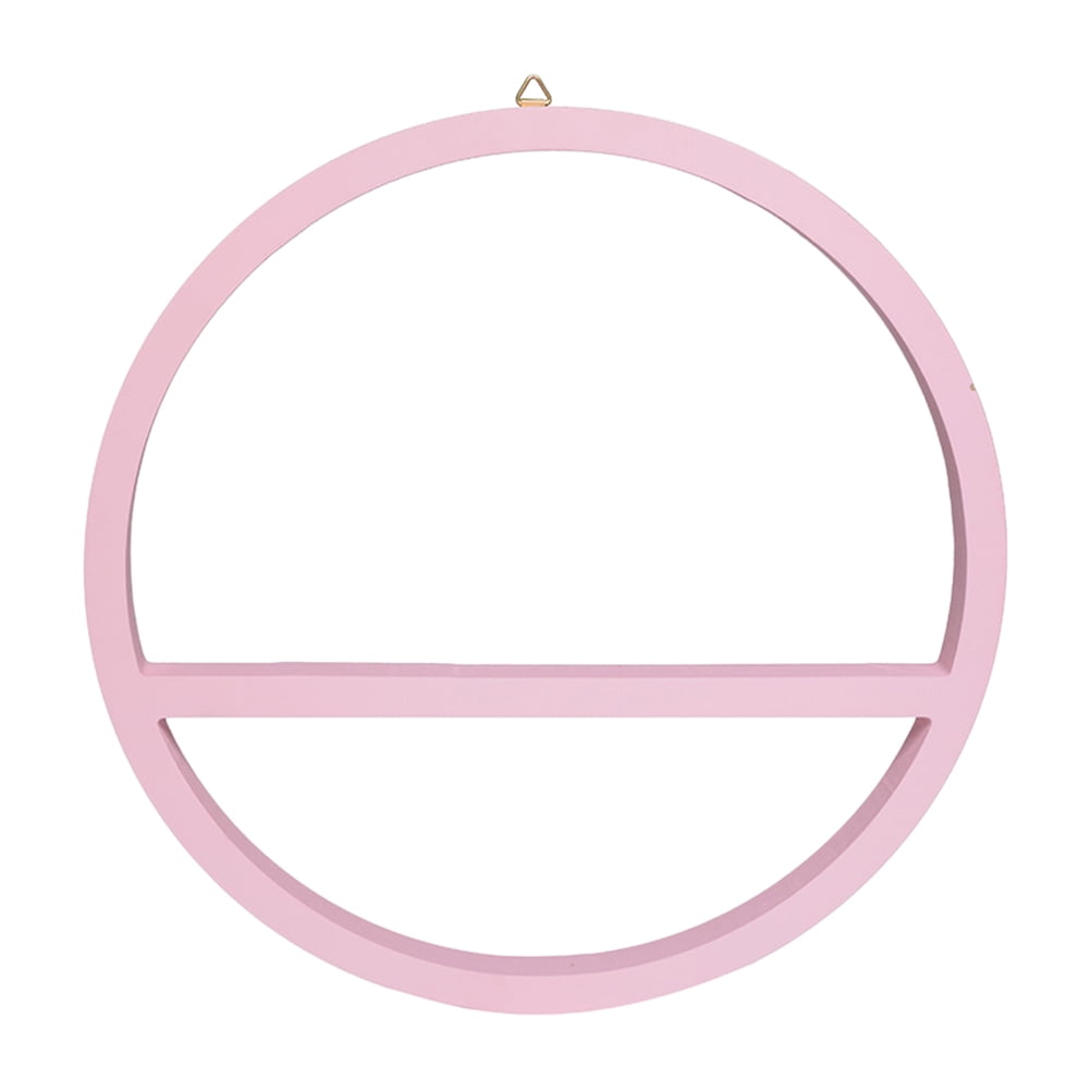 Wood Commodity Shelf Circular Wall Storage Shelf Hanging Decorative ...