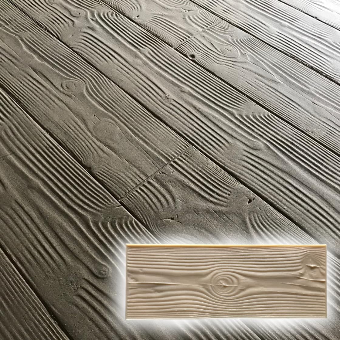 Wood Concrete Flexible Mat 24"x9" Decorative Concrete Stamp Create ...