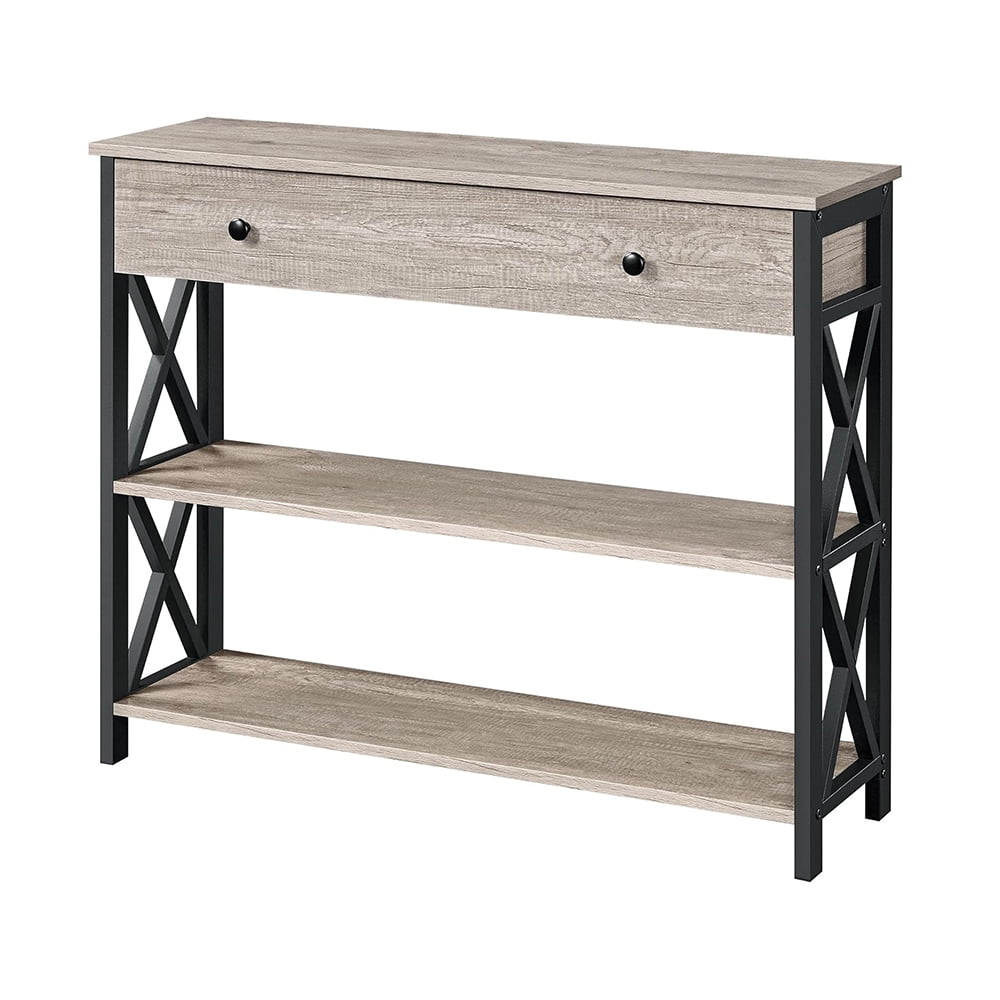 Wood Console Table with Drawer, Storage for Living Room, Industrial ...