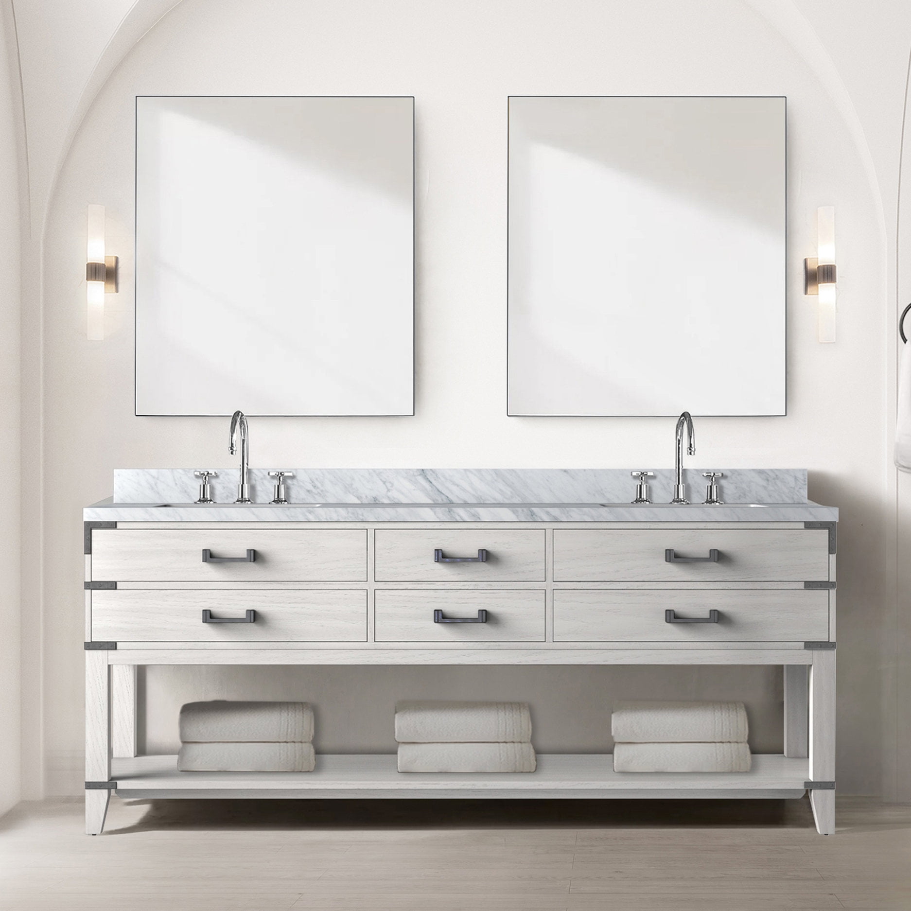 Wood Construction | Soft - Closing Drawers | Double Bathroom Vanity ...
