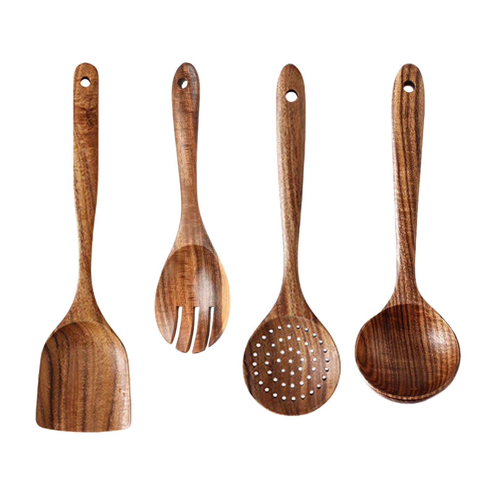 Wood Cooking UtensilsSet of 4 Safe Natural Wood Cooking SpoonsKitchen ...
