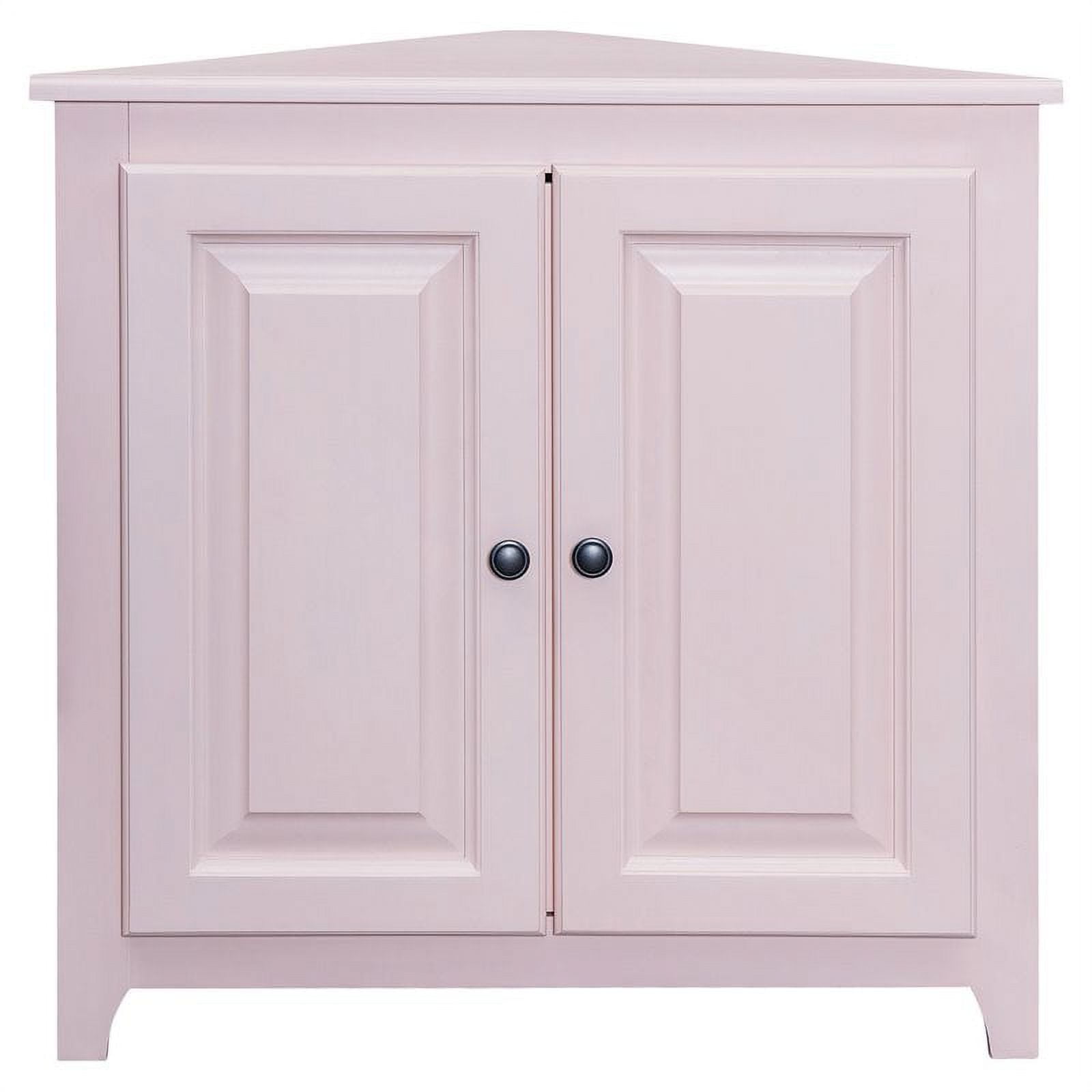 Walmart's USA Built, Blush Pink Wooden Corner Storage Cabinet - Walmart.com