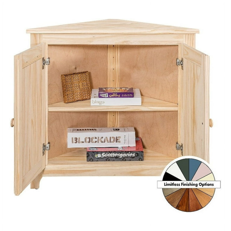 Unfinished Wood Corner Shelf Wall Shelves