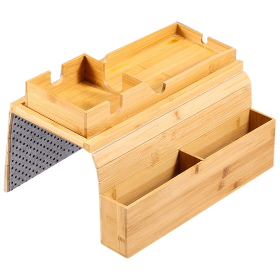 Wood Couch Cup Holder with Side Storage Pocket Versatile Couch Arm Tray ...