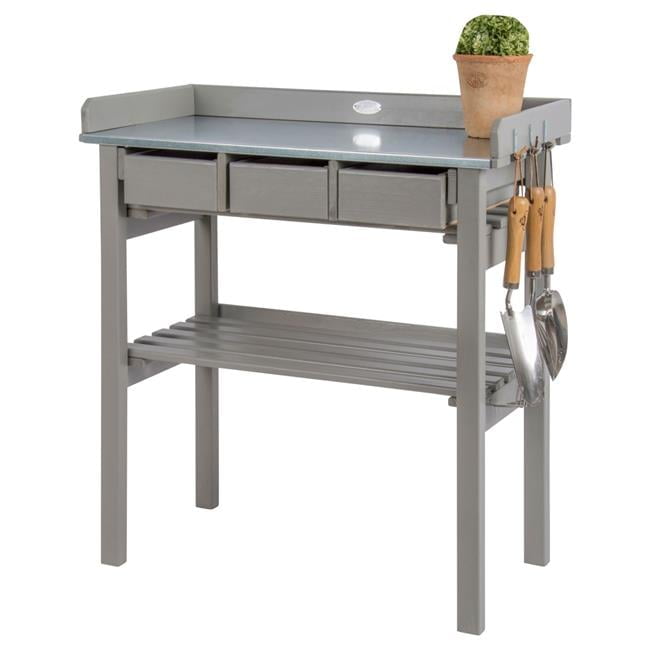 Wood Country Folklore Garden Work Bench, Gray - Walmart.com