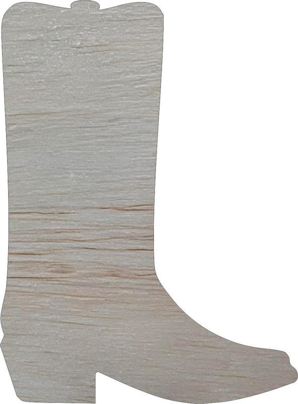 Wood Cowboy Boot Craft Shape, 10'' Unpainted DIY - Walmart.com