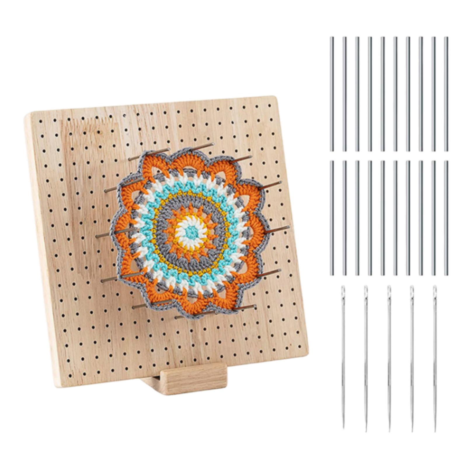 Wood Crochet Blocking Board Pegboard for Crochet Storage Shelf Blocking ...