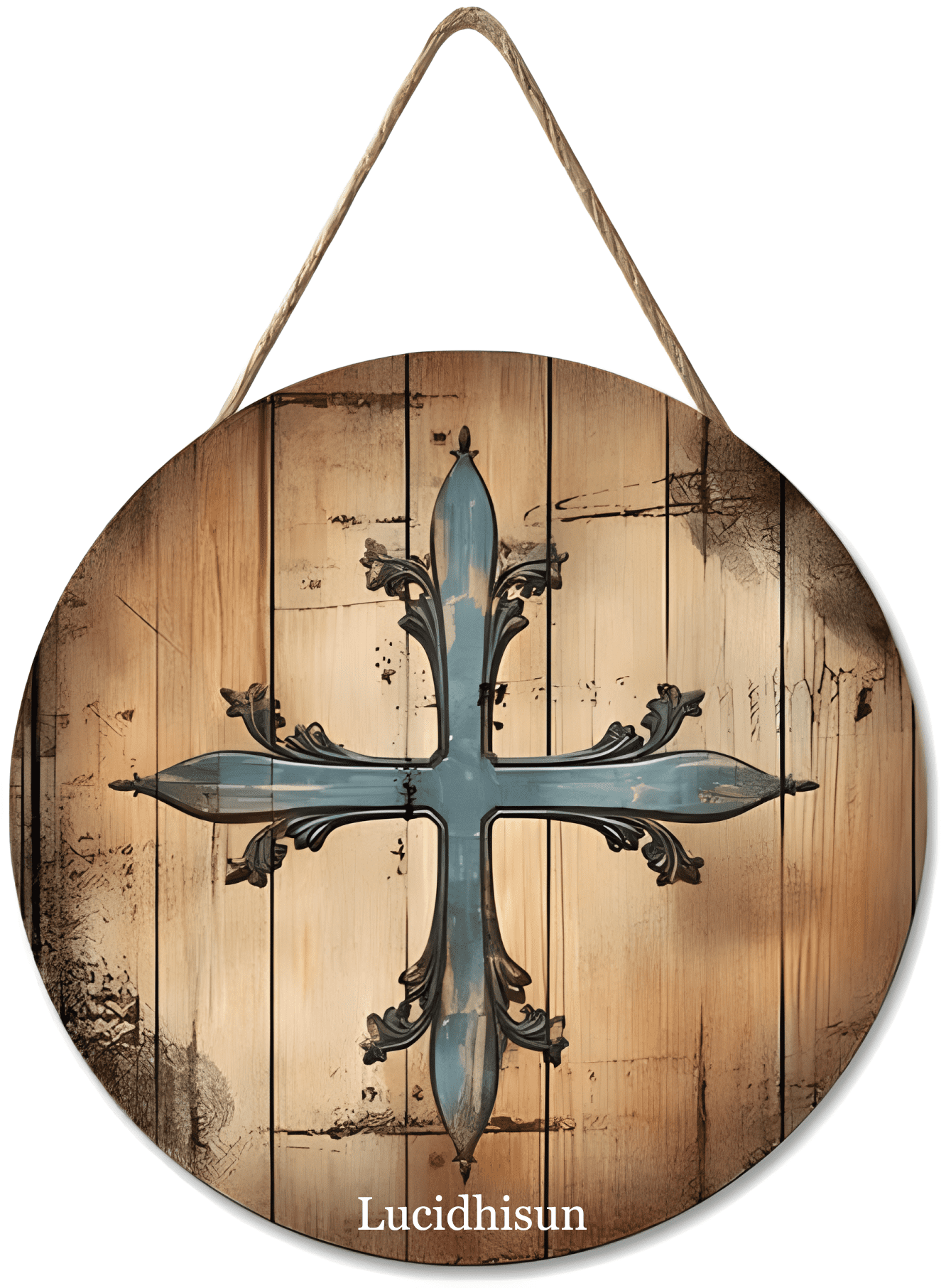 Lucidhisun Wood Crosses Hanging Wooden Signs Wood Door Hanging Wall ...