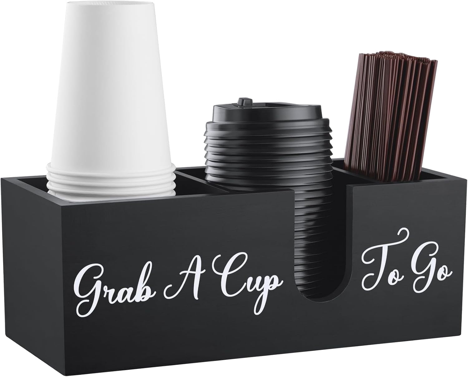 Wood Cup Holder for Countertop - Coffee Bar Accessories and Organizer ...