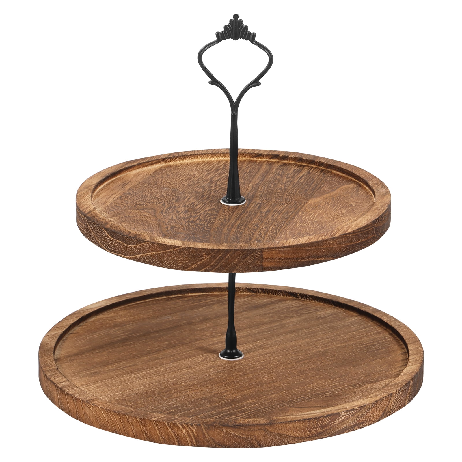 Wood Cupcake Stand 2 Tiers Wood Cupcake Holder Round Tiered Display ...