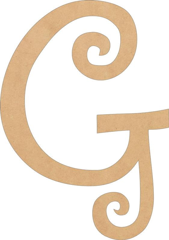 Wood Curlz Letters, Unfinished 2'' Tall Alphabet G, Wooden Craft Letter ...