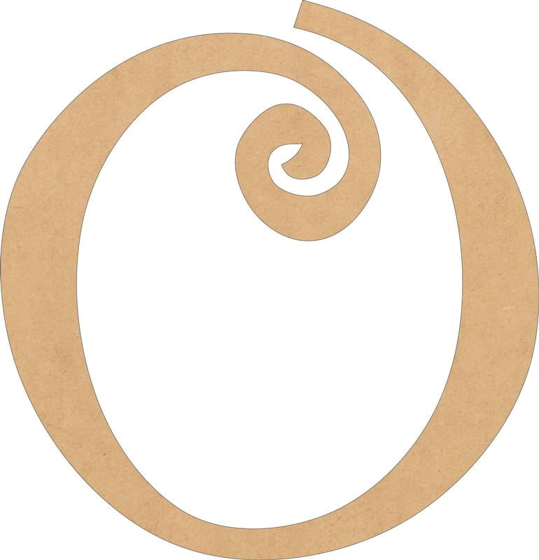 Wood Curlz Letters, Unfinished 2'' Tall Alphabet O, Wooden Craft Letter ...