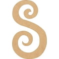 Wood Curlz Letters, Unfinished 2'' Tall Alphabet S, Wooden Craft Letter ...