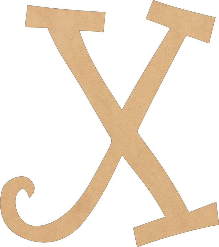 Wood Curlz Letters, Unfinished 2'' Tall Alphabet X, Wooden Craft Letter ...
