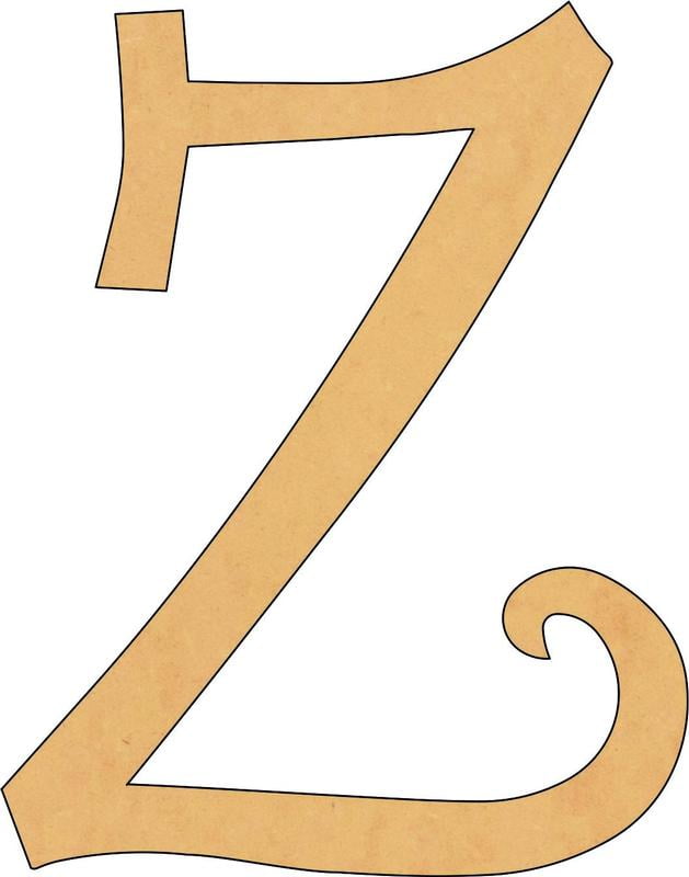 Wood Curlz Letters, Unfinished 2'' Tall Alphabet Z, Wooden Craft Letter ...