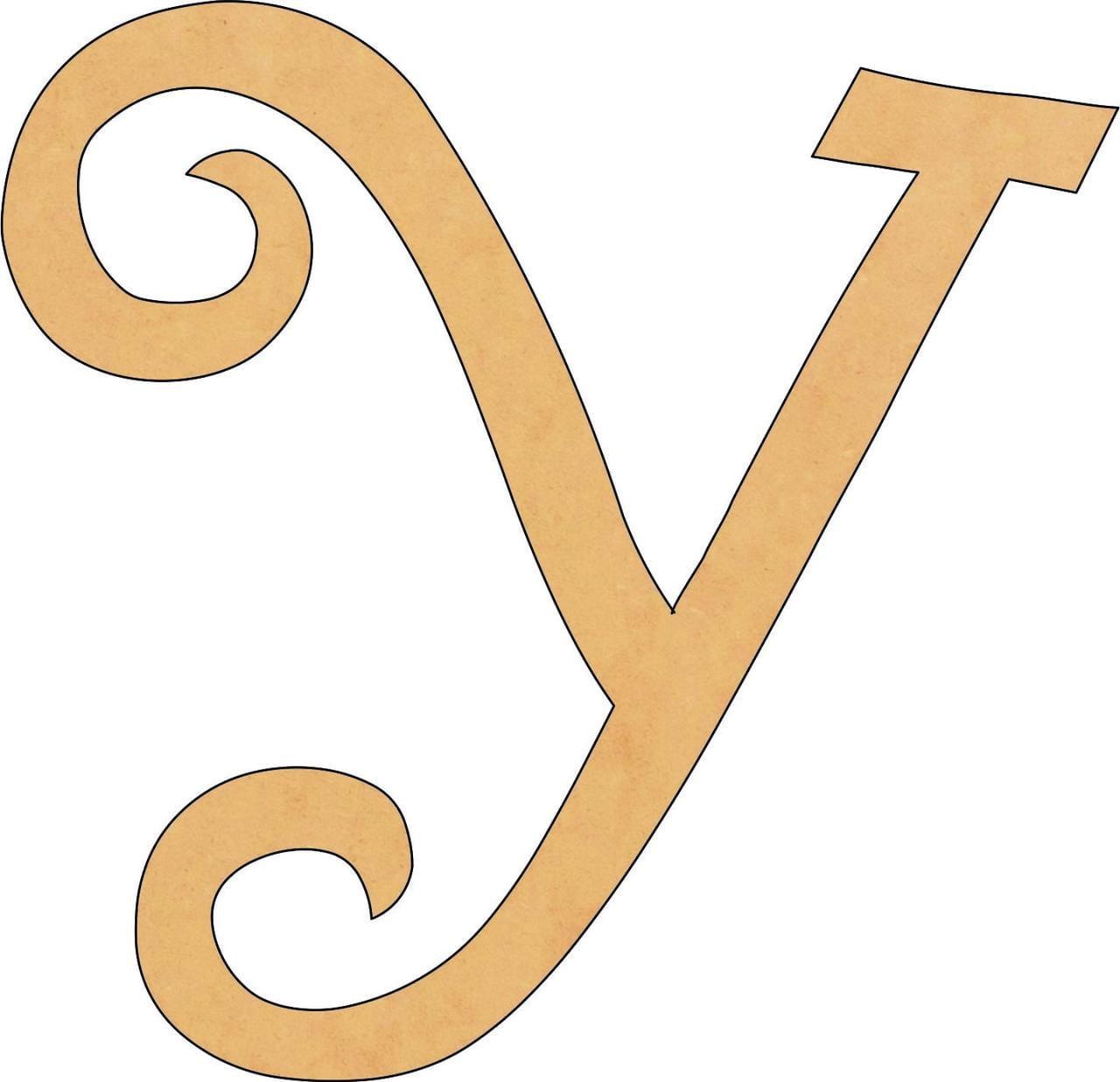 Wood Curlz Letters, Unfinished 20'' Tall Alphabet Y, Wooden Craft ...