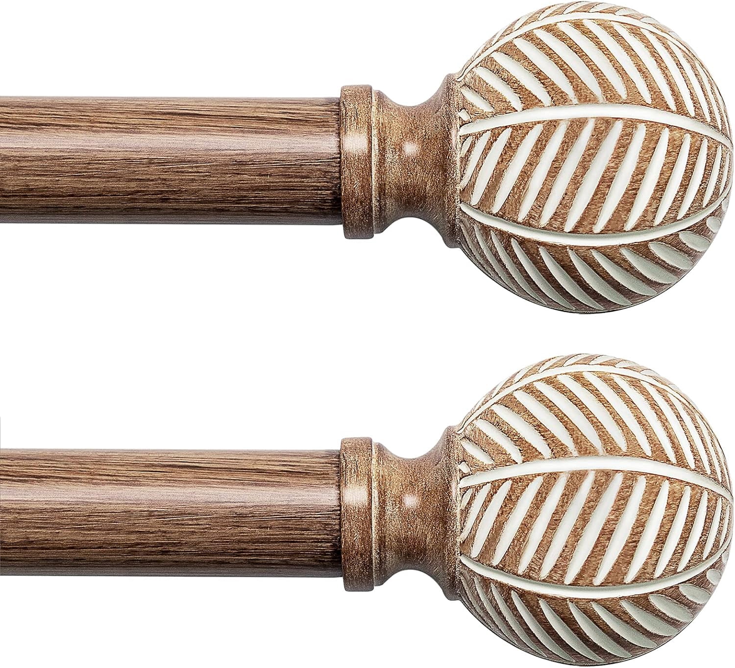 Wood Curtain Rods for Windows: 1 Inch Diameter Adjustable Drapery Rods ...