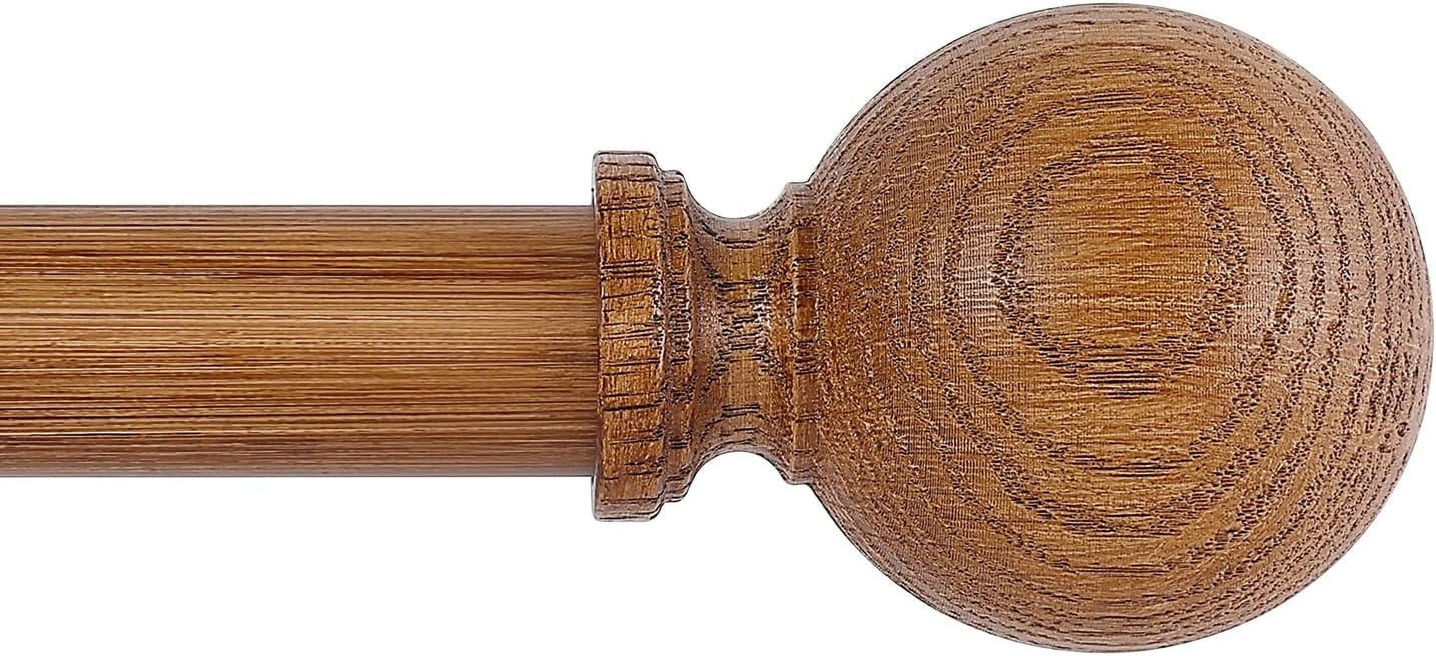 Wood Curtain Rods for Windows 18 to 60 Inch,1 Inch Wood Grain Ball ...
