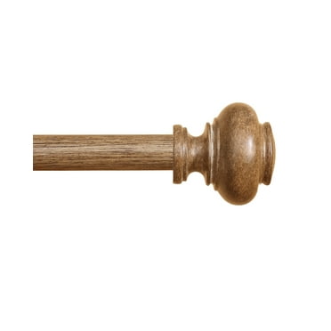 Wood Curtain Rods for Windows 72 to 144 Inch,1 Inch Wood Grain Ball ...