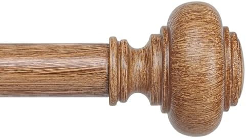 Wood Curtain Rods for Windows 66 to 120 Inch, Boho Vintage Decorative 1 ...