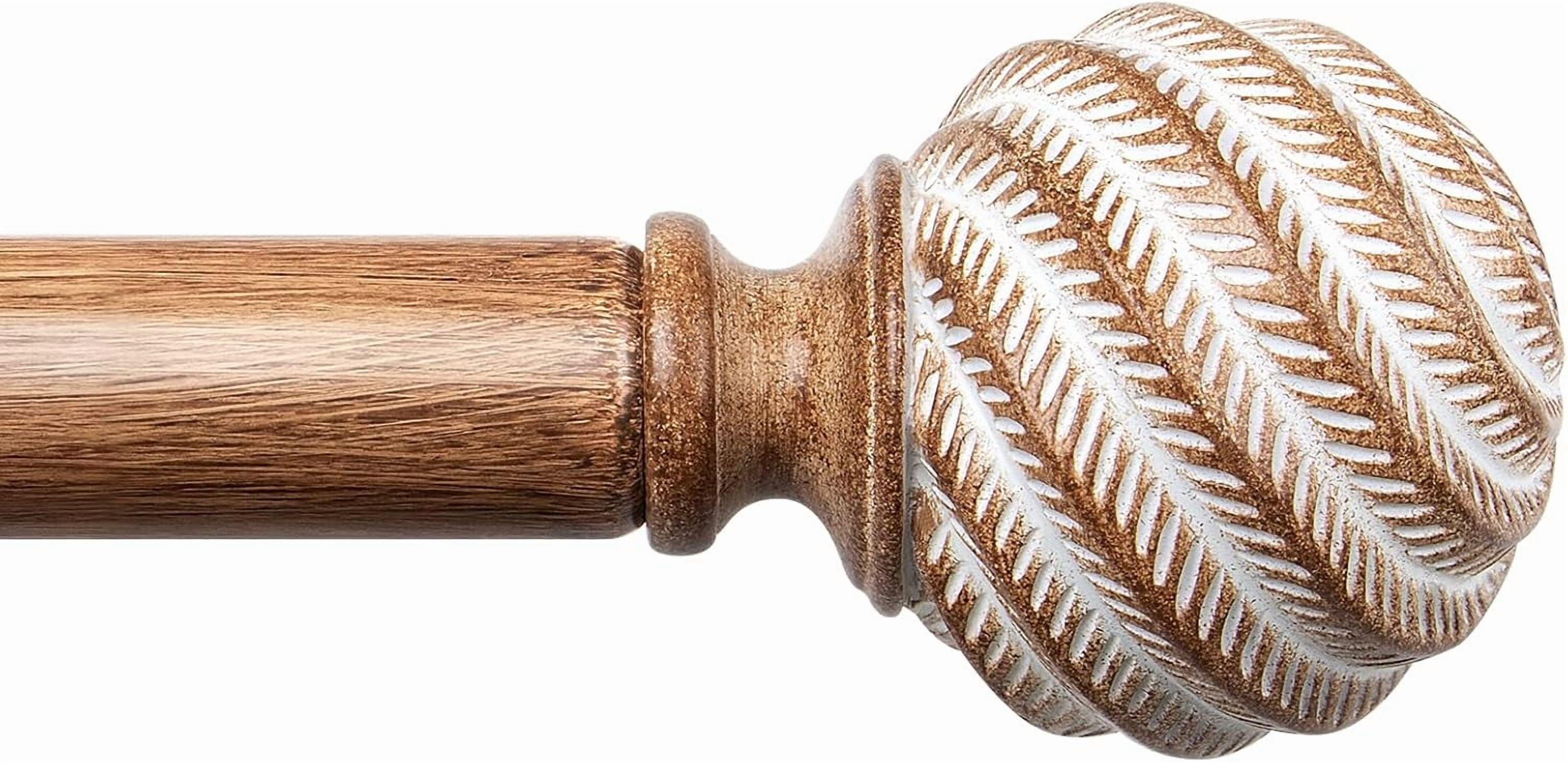 Wood Curtain Rods for Windows 66 to 120 Inches, TONIAL 1'' Adjustable ...