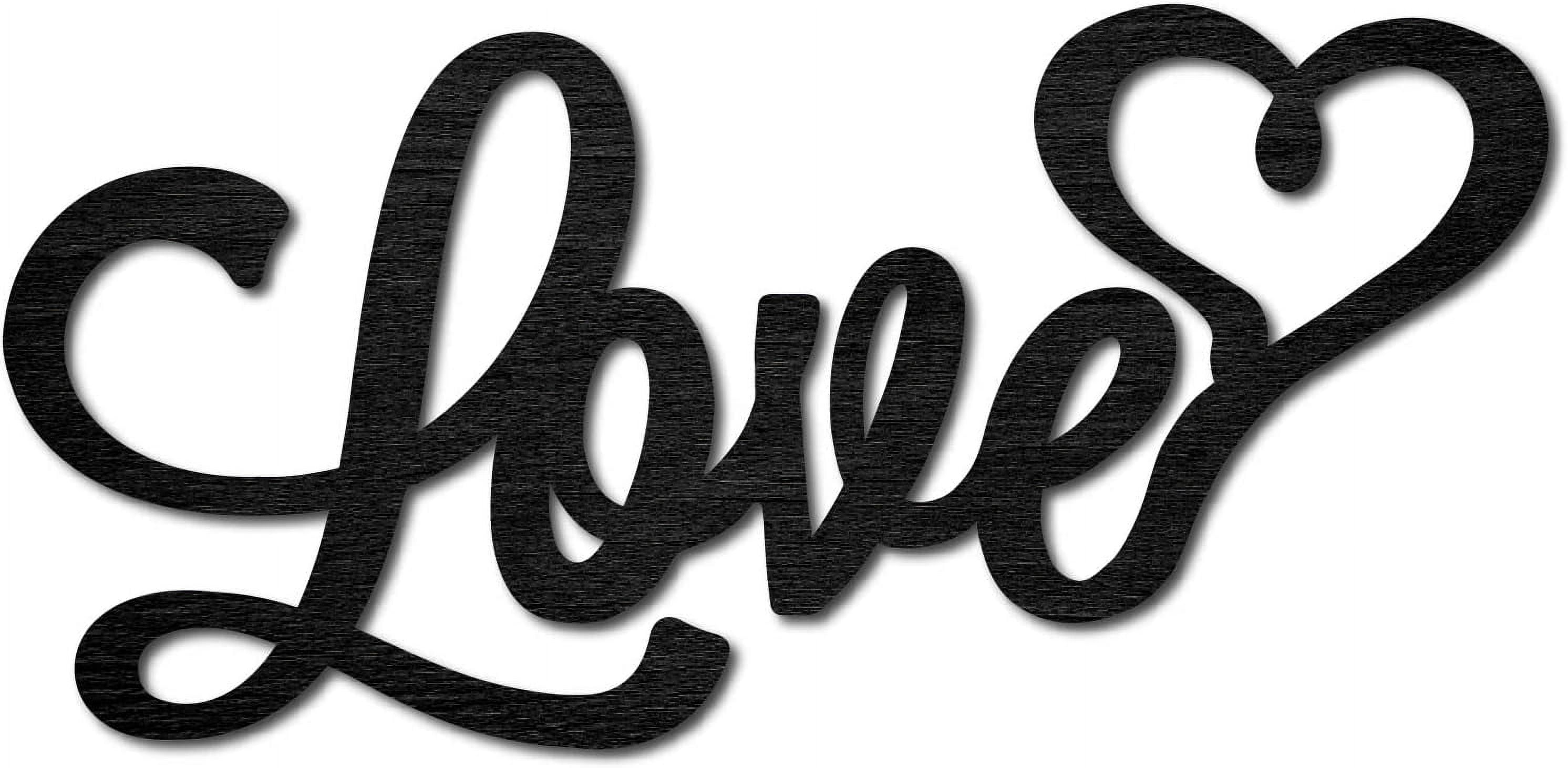 Wood Cutout Love Sign Heart Laser Cut Wooden Wall Decor Sculpture ...