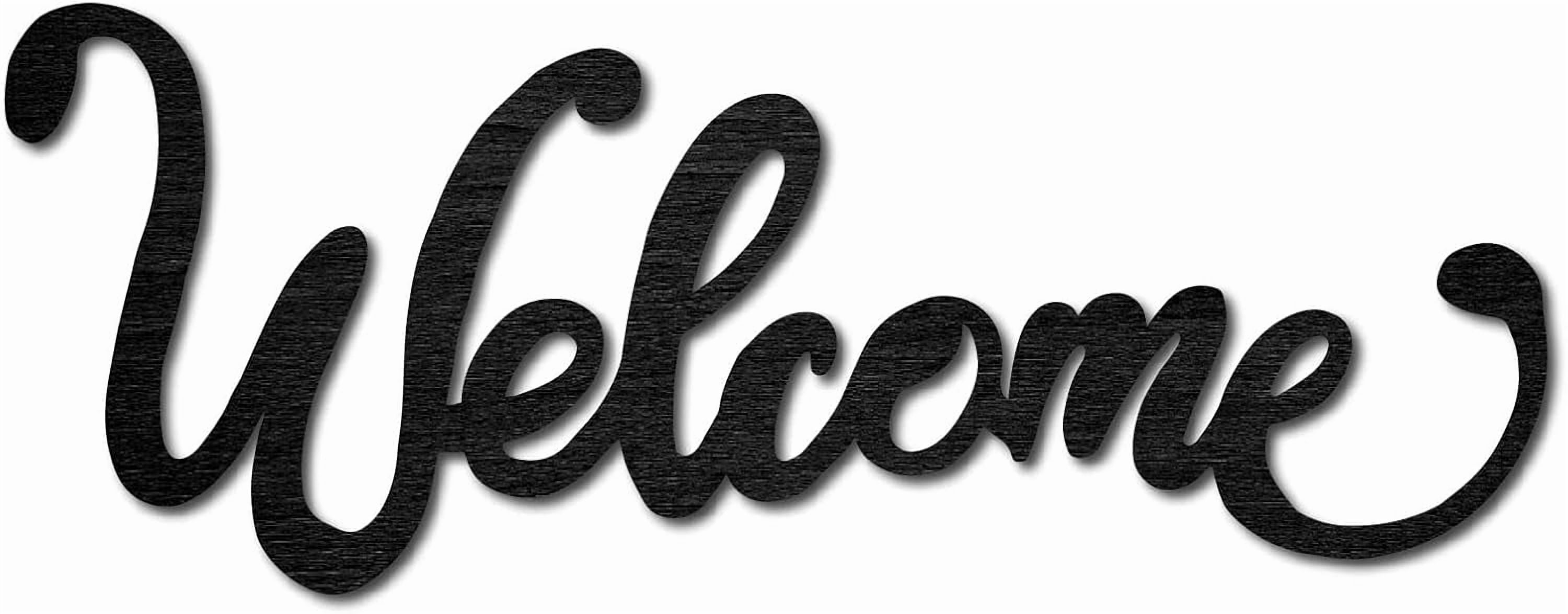 Wood Cutout Welcome Sign Laser Cut Wooden Wall Decor Sculpture Hanging ...