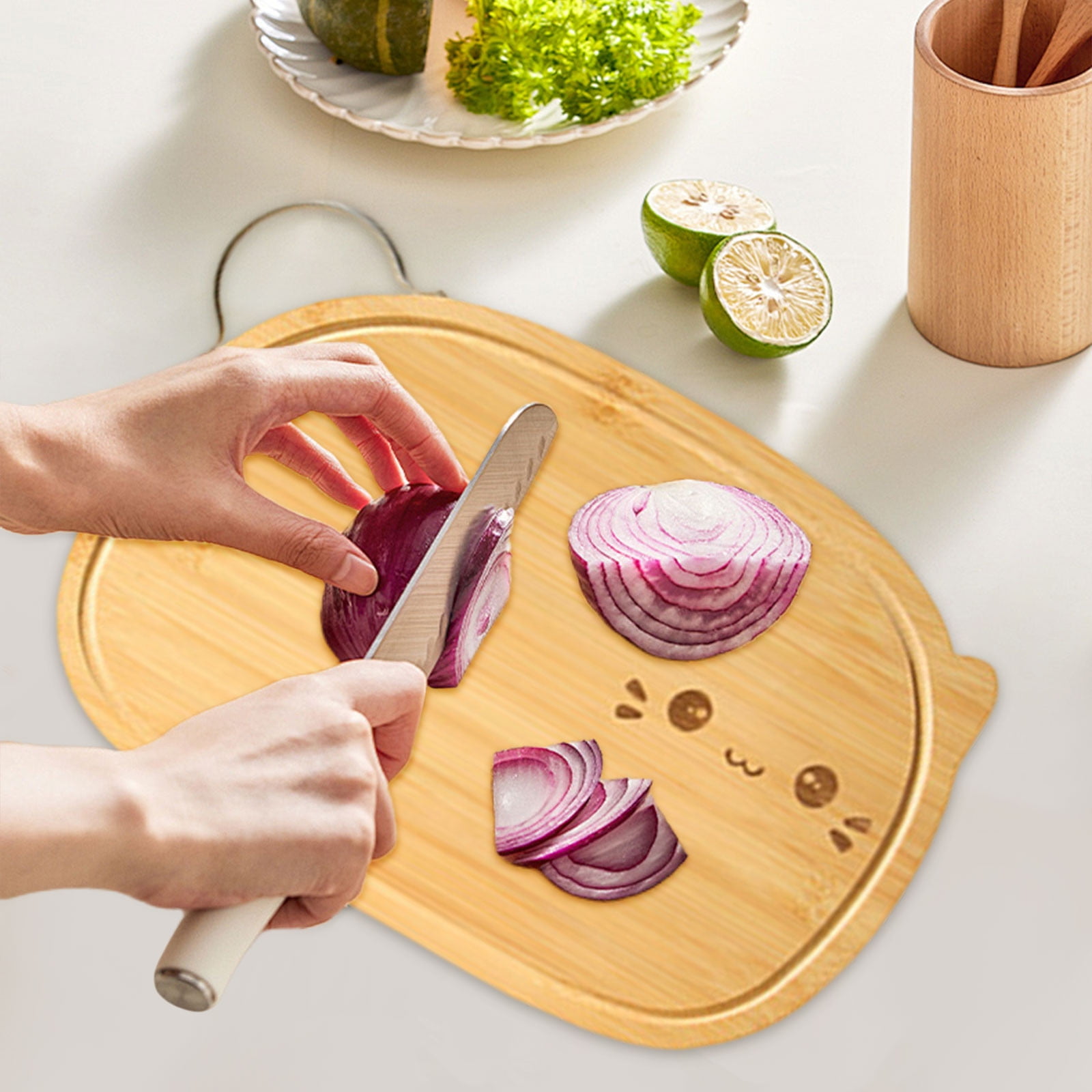 Wood Cutting Board Fruit Chopping Board for Meat Cheese Bread ...