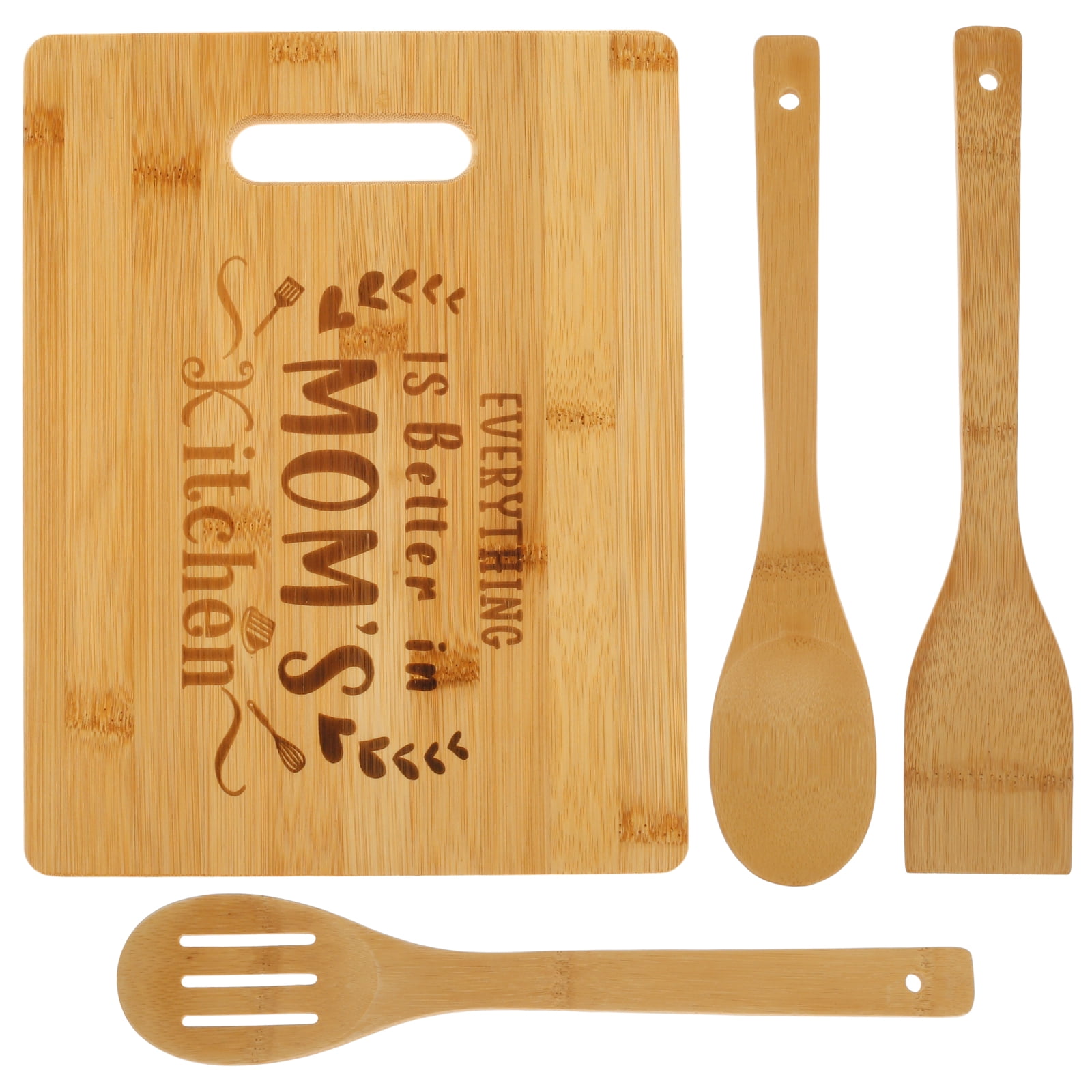 Wood Cutting Board Spatula Set Carving Chopping Board Ladle Set Easy ...