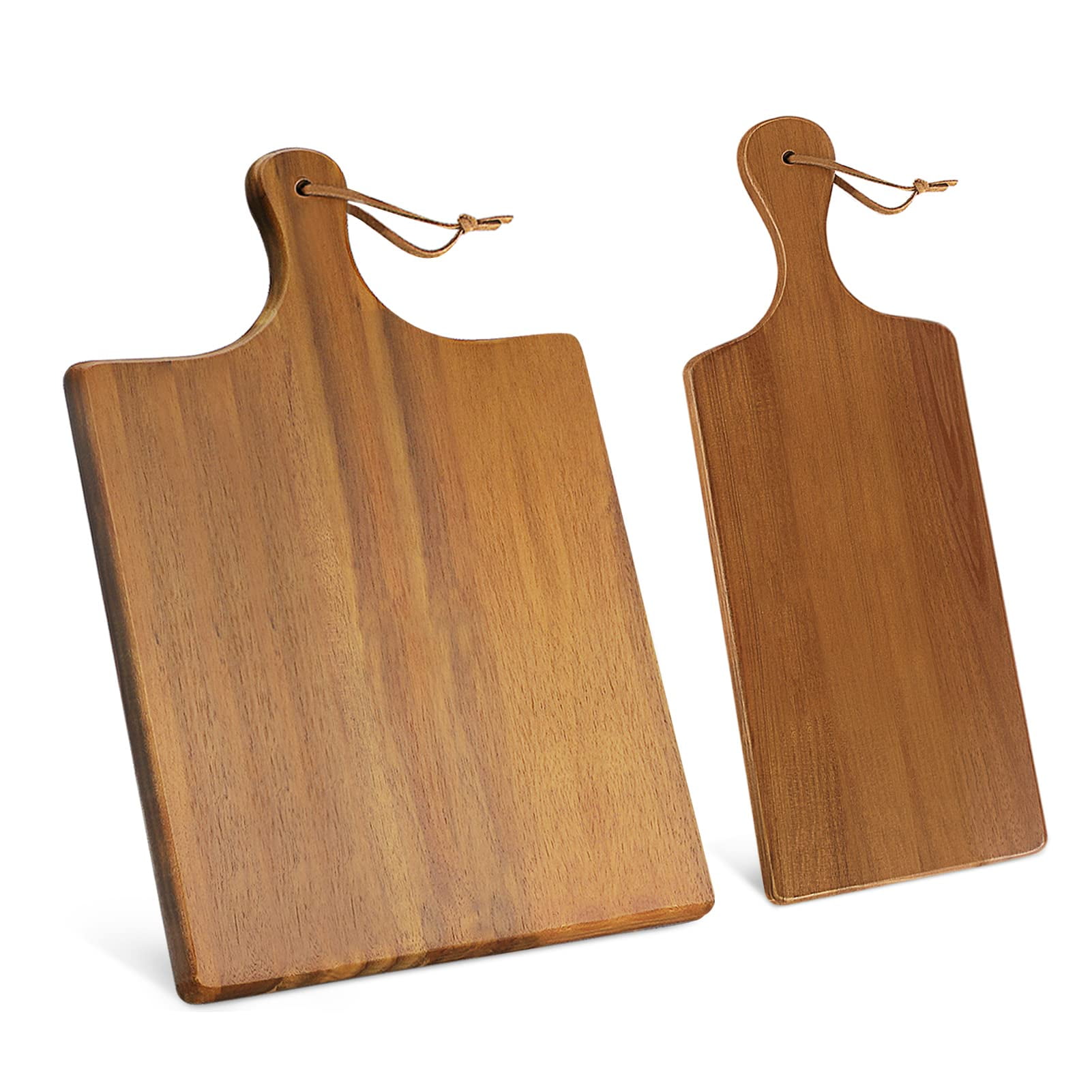 Wood Cutting Board with Handle, Cheese Board Charcuterie Board for Cutting and Serving, 17"X11 ...