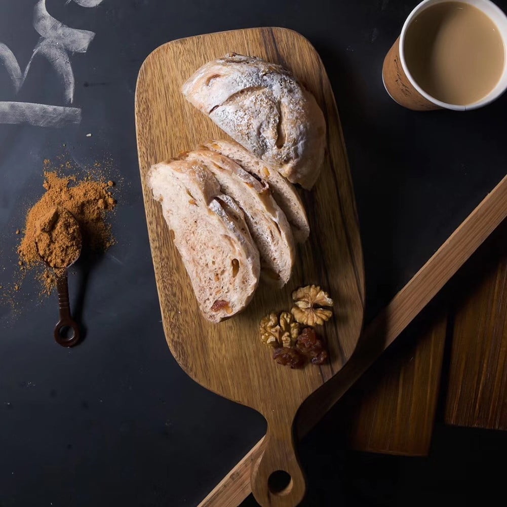 Wood Cutting Board with Handle Serving Board Cheese Board Bread Fruit ...