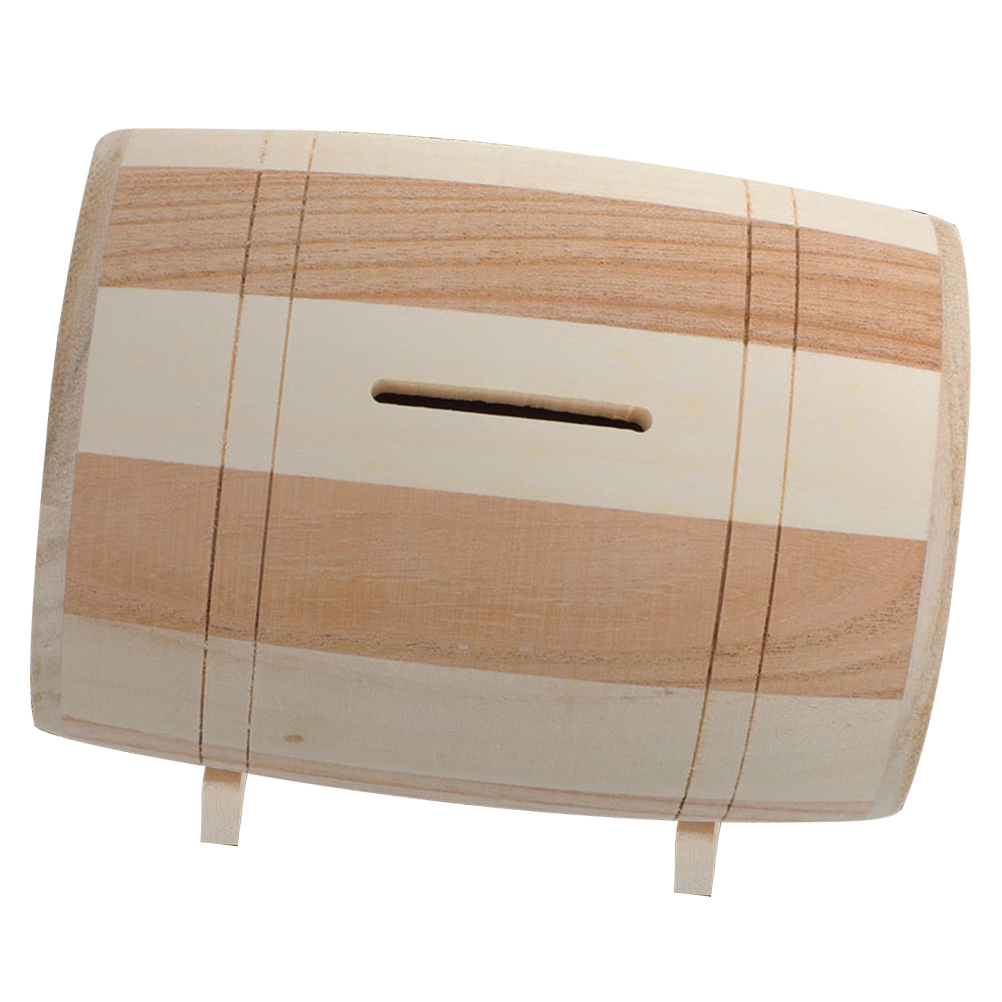 Wood Cylinder Money Box Piggy Bank Gift Wooden Saving Pot Money ...