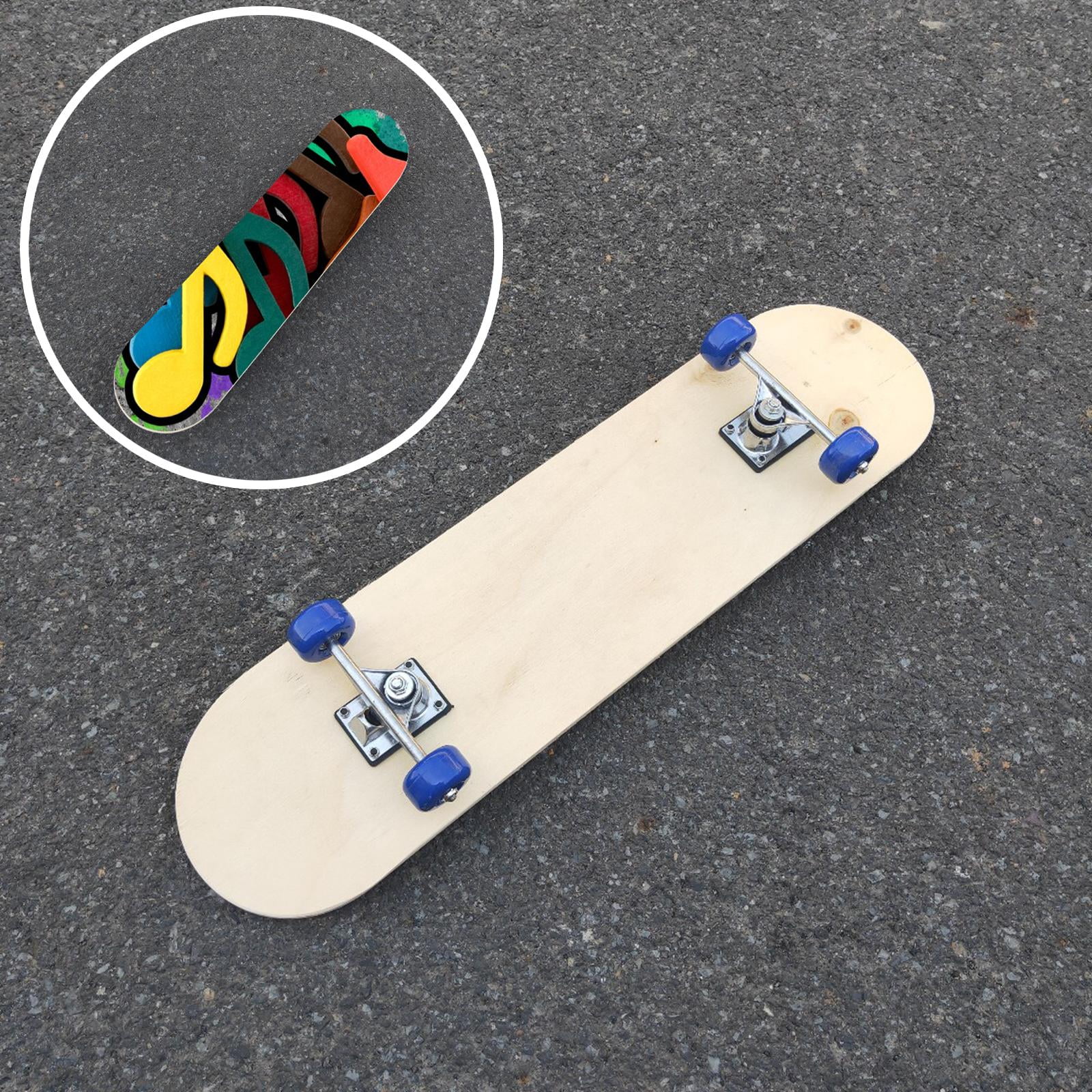 Wood DIY Graffiti Skateboard Unpainted Long Board Durable for ...