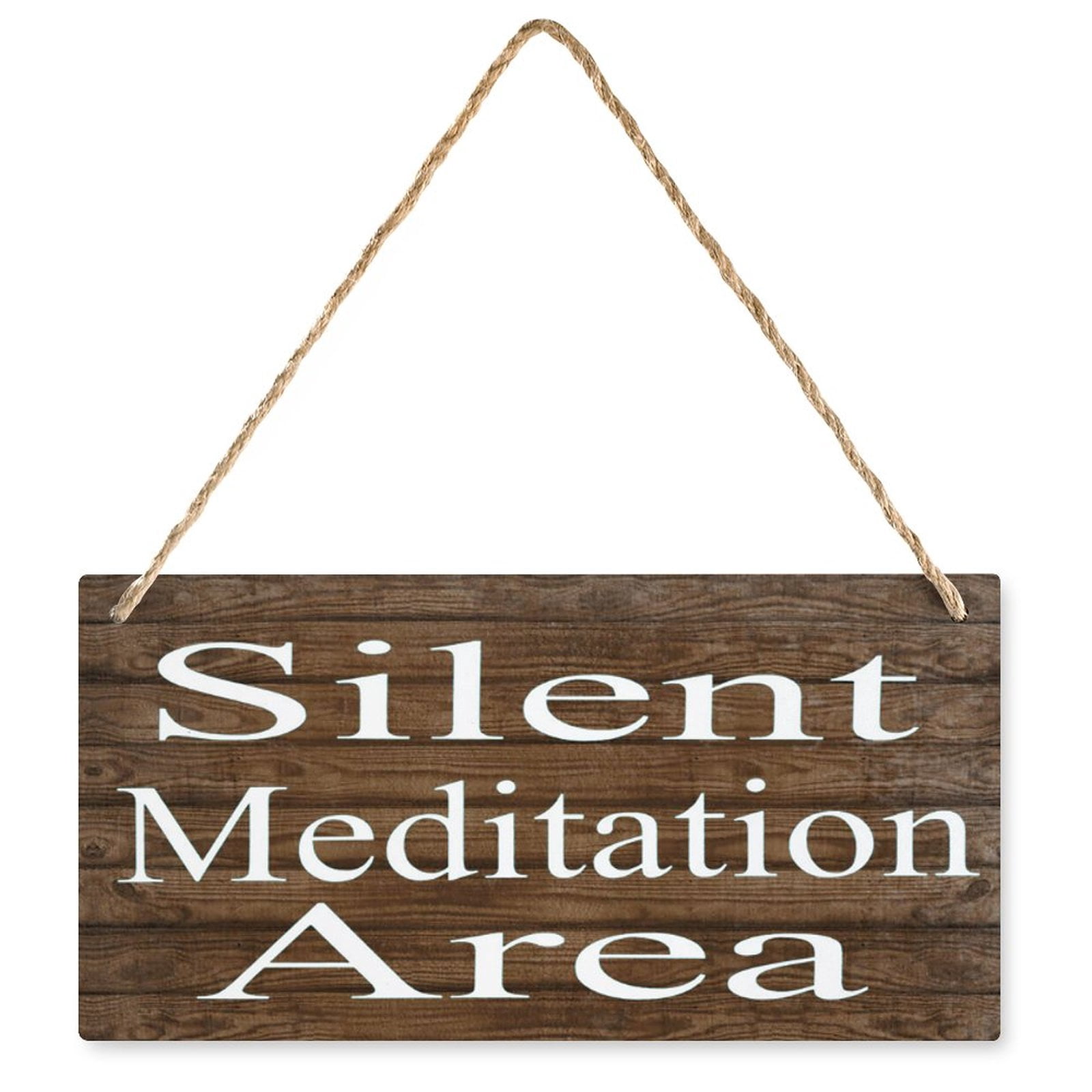 Wood Decor Sign Silent Meditation Area Wood Sign Retro Wooden Public ...