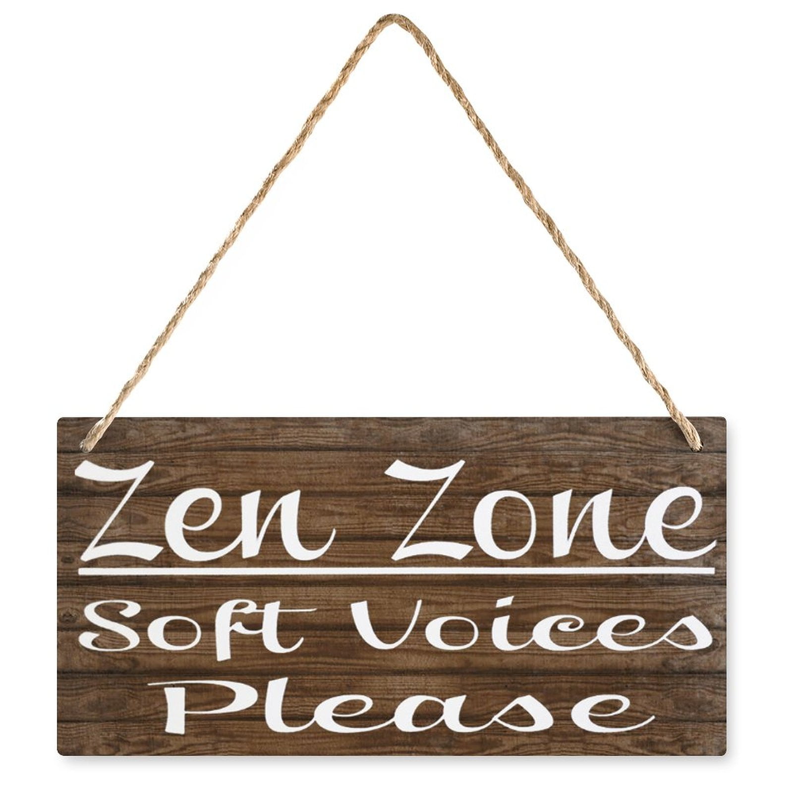 Wood Decor Sign Zen Zone Soft Voices Please Wood Sign Retro Wooden Public Decorative Hanging ...