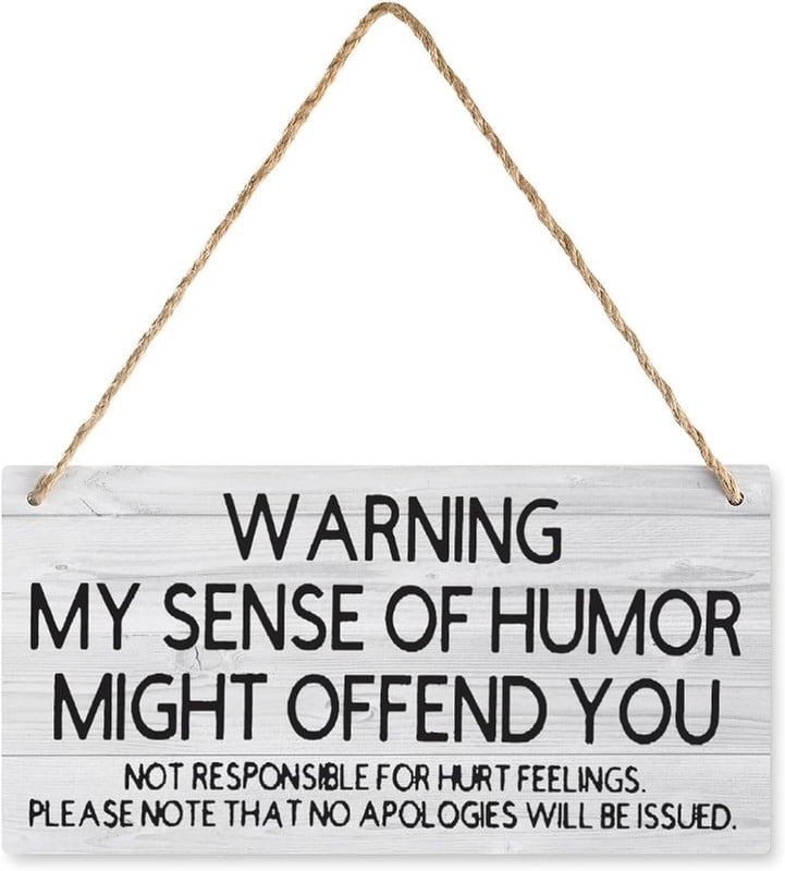 Wood Decor Warning My Sense of Humor Might Offend You Wall Decor ...